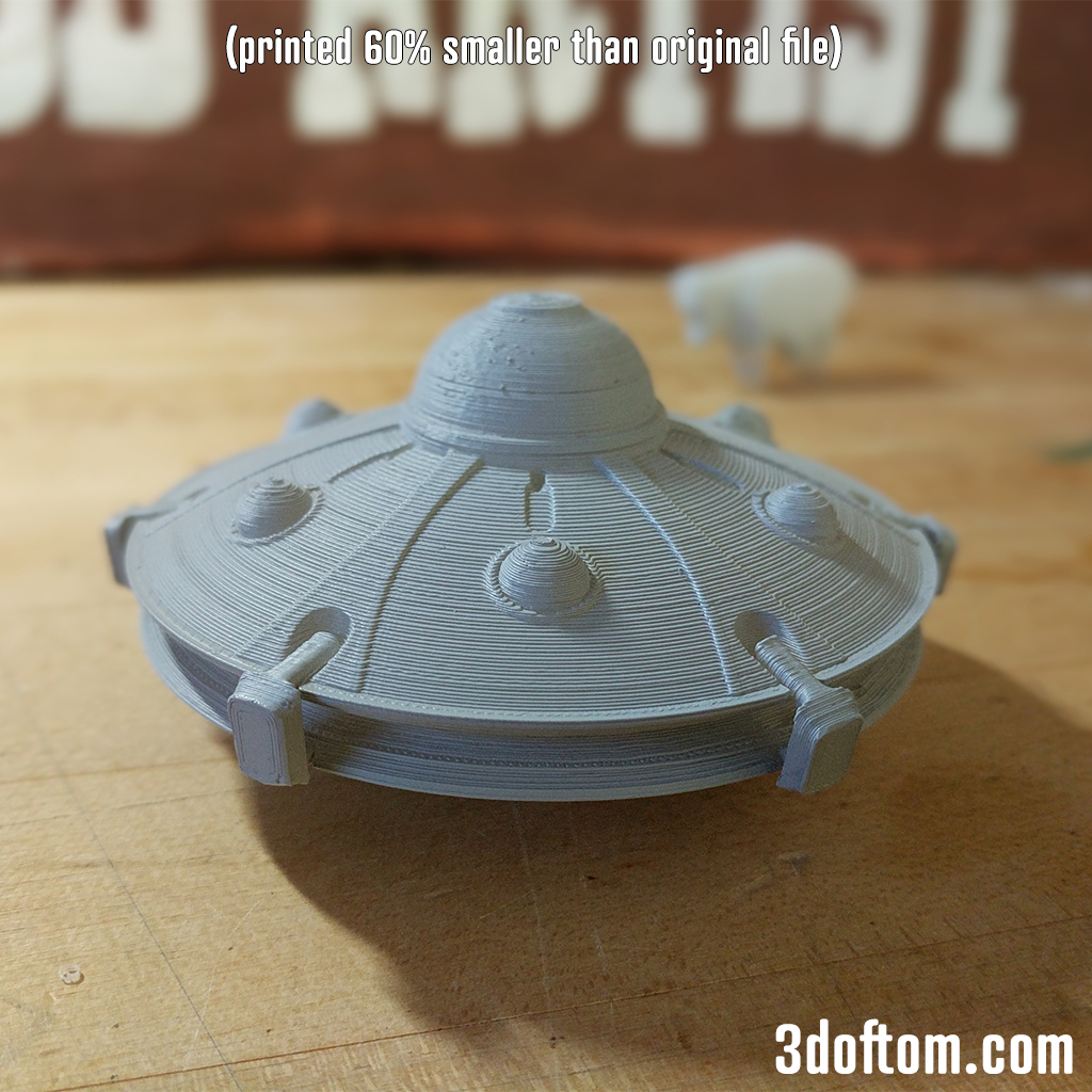 UFO Christmas Tree Topper and Cow Ornament Set