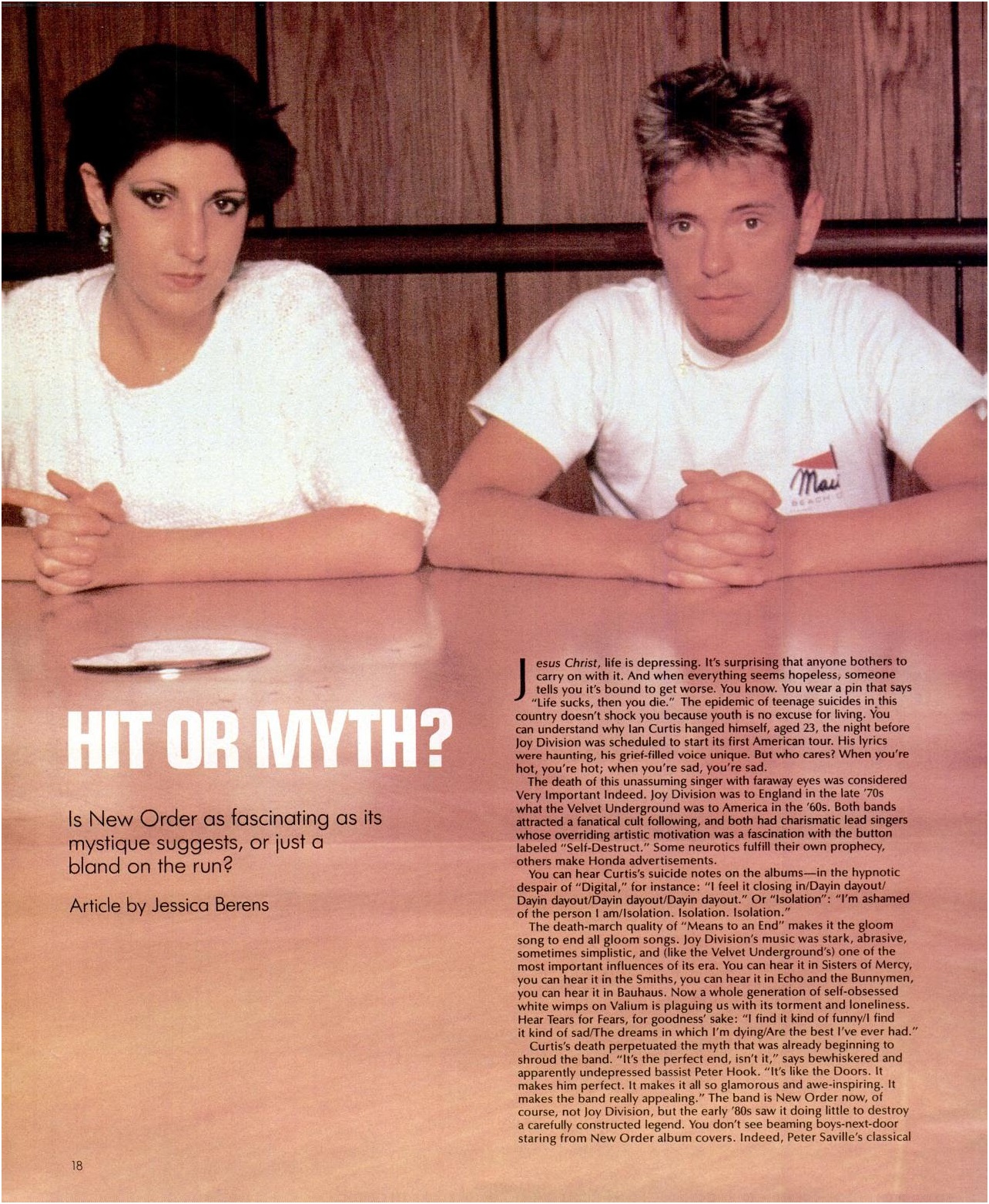 Top Of The Pop Culture 80s: New Order Spin Magazine 1985