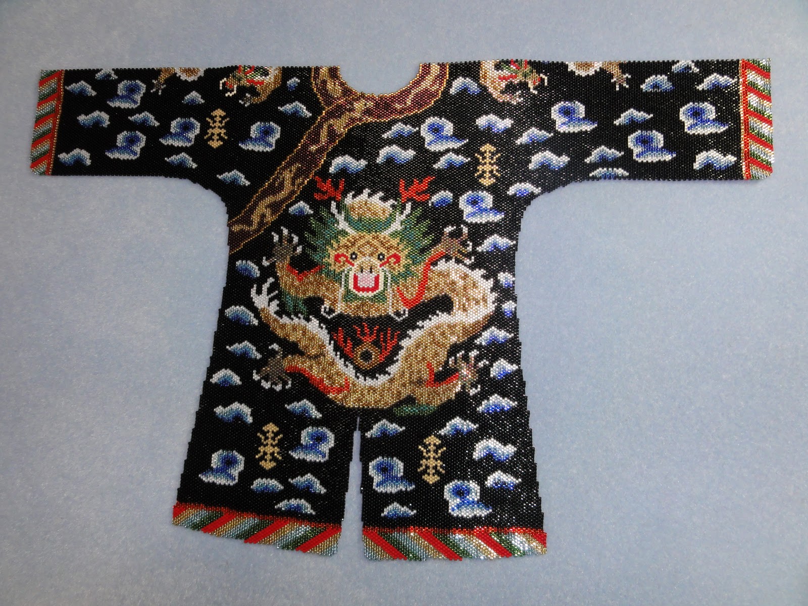 It's a Beadiful Day: Front side of the Chinese Dragon Robe is finished