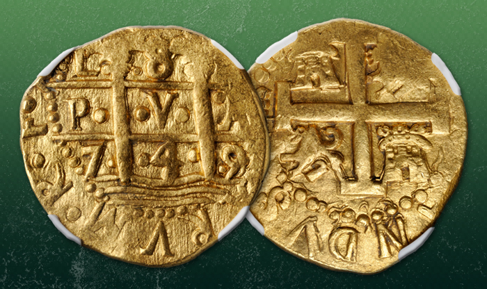 Stacks Bowers: World Coin of the Week: Peru Gold 8 Escudos 1749/8 from ...