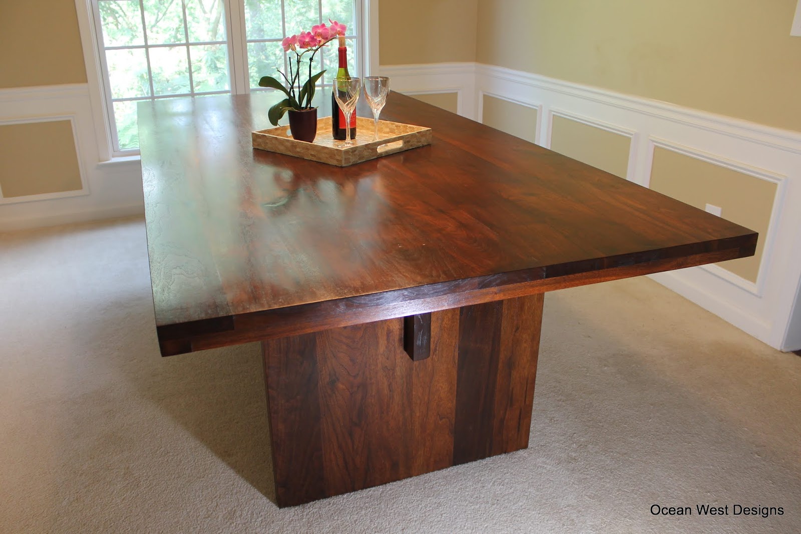 Ocean West Designs: "MONTEREY" Custom Modern Walnut Table