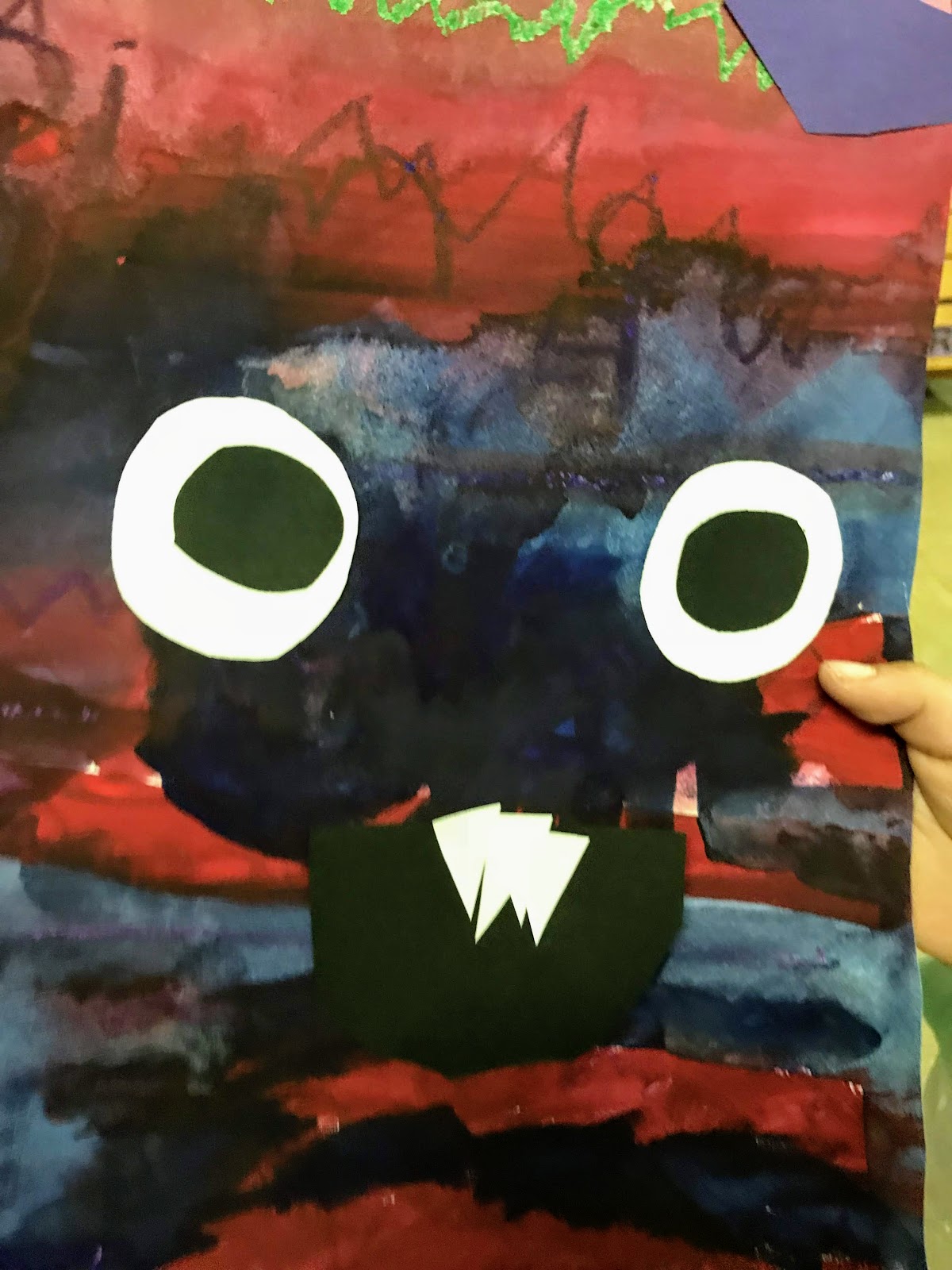 Elements of the Art Room: Kindergarten Line Painting Monsters