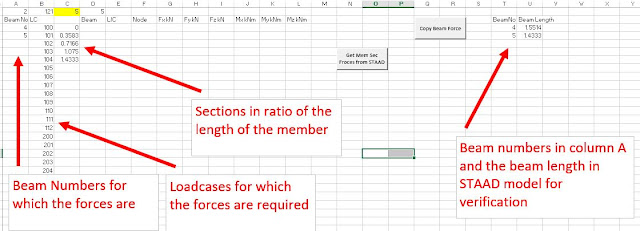 OpenSTAAD and Excel