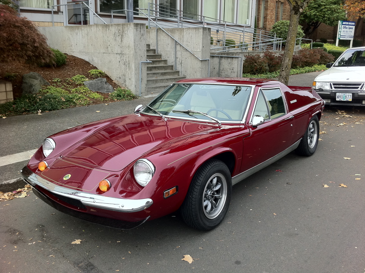 OLD PARKED CARS.: 1974 Lotus Europa Special.