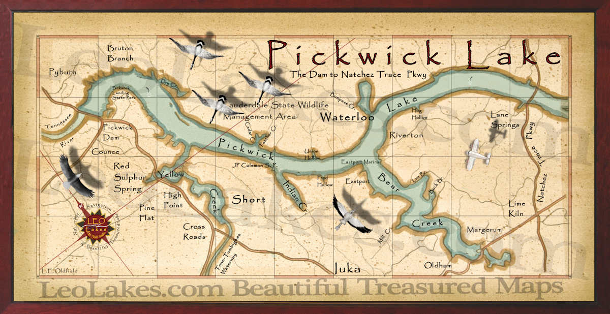 Old field Studio: Pickwick Lake Treasured Map