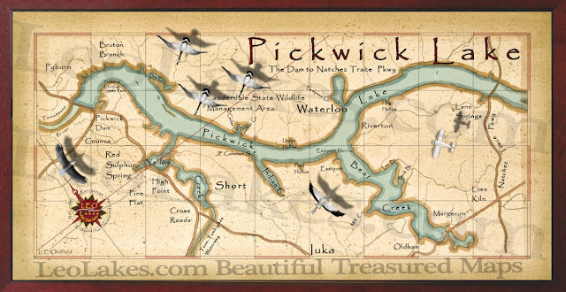 Old field Studio & Leo Lakes: Pickwick Lake Treasured Map