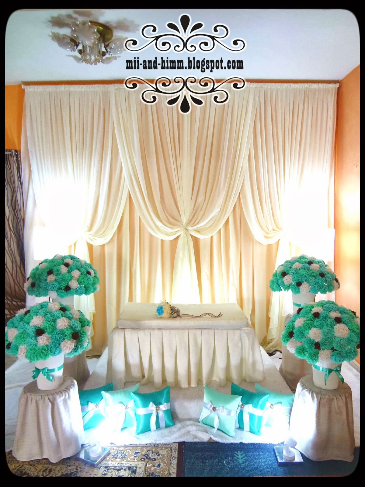 Mini Pelamin Tunang - Tiffany Green Theme !! | AYUE IDRIS