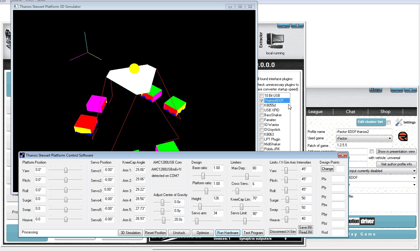Thanos 6DOF Motion Simulator Electronics: 6DOF software plugin for x ...