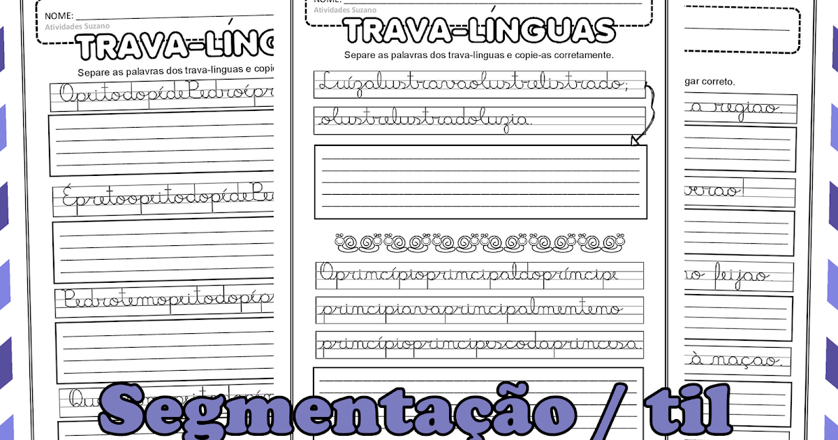 Segmentação de palavras atividades EM PDF com plano.