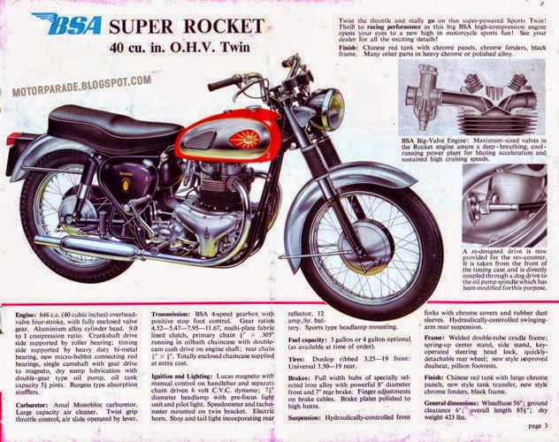 Racing Cafè: Vintage Brochures: BSA Range 1961 (USA)