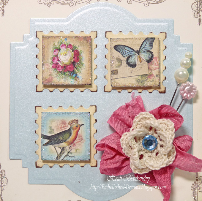 Embellished Dreams: Vintage Postage Stamp Card