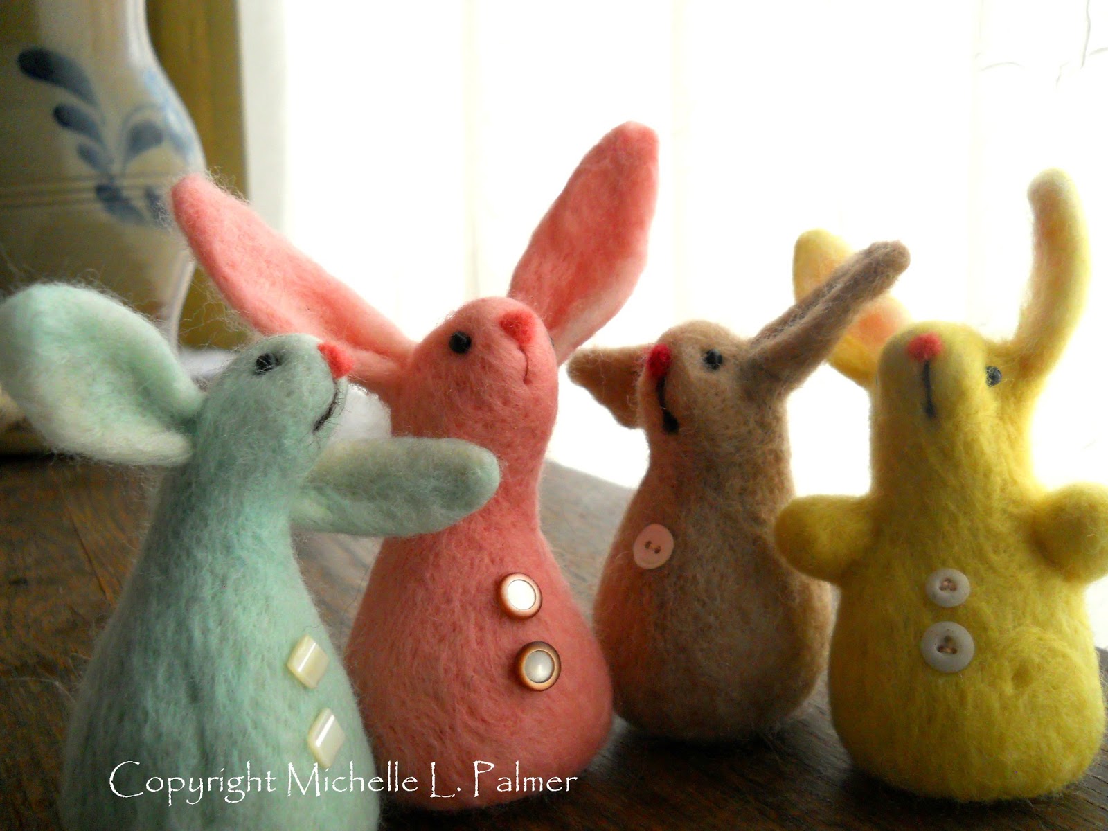 Michelle Palmer: Needle felted bunny group~