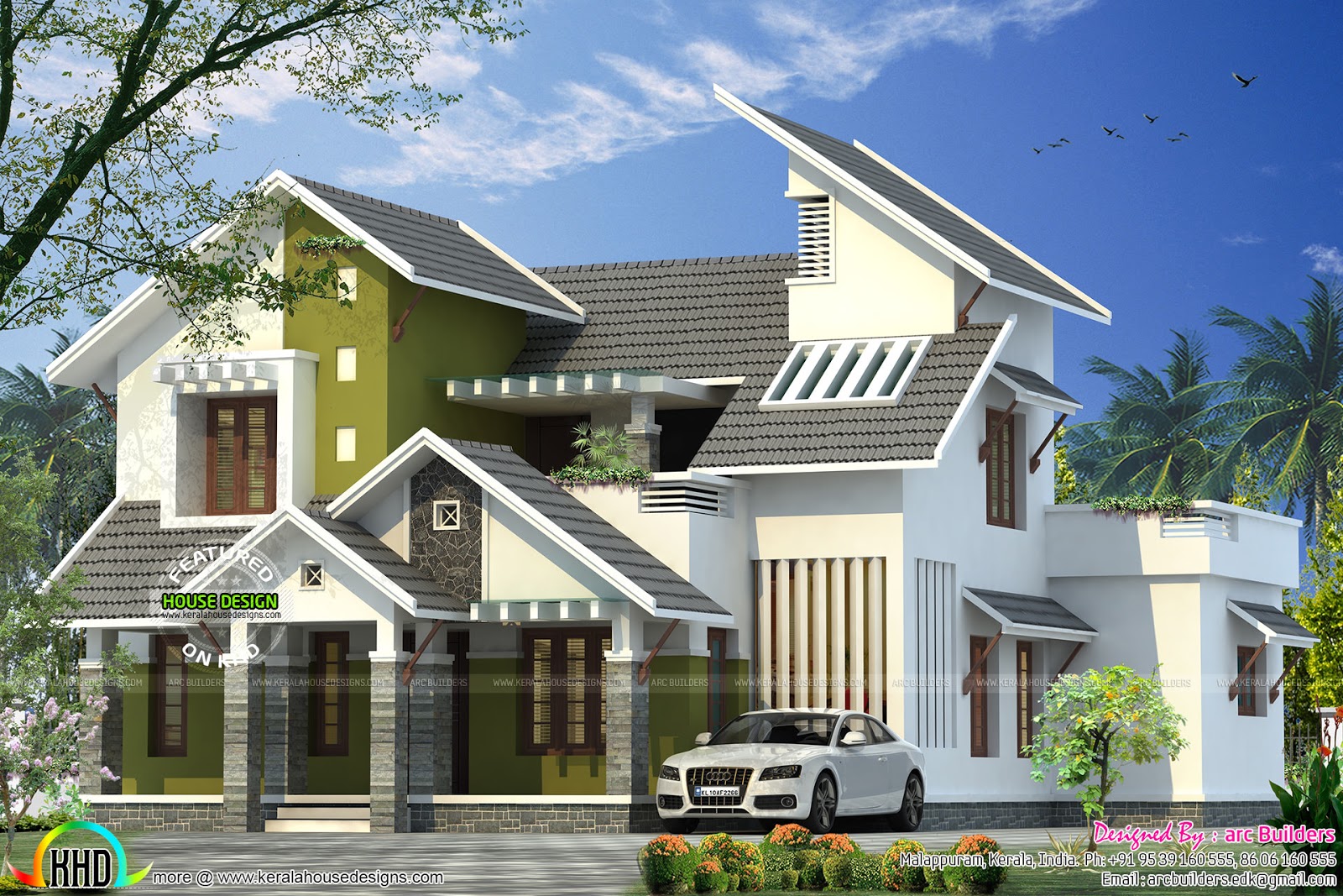 Contemporary style home by arc Builders - Kerala Home Design and Floor ...