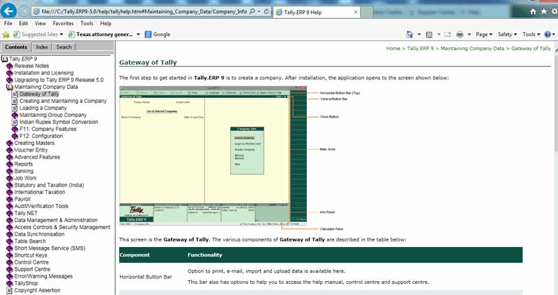 How to use Help (user manual) of Tally.ERP 9 in offline mode in Release ...