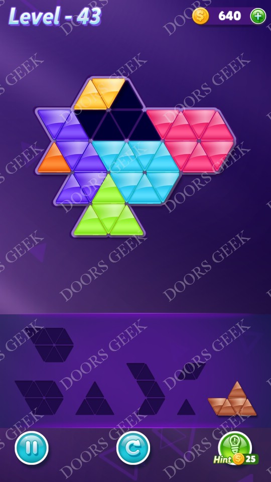 Block! Triangle Puzzle Advanced Level 43 Solution ~ Doors Geek