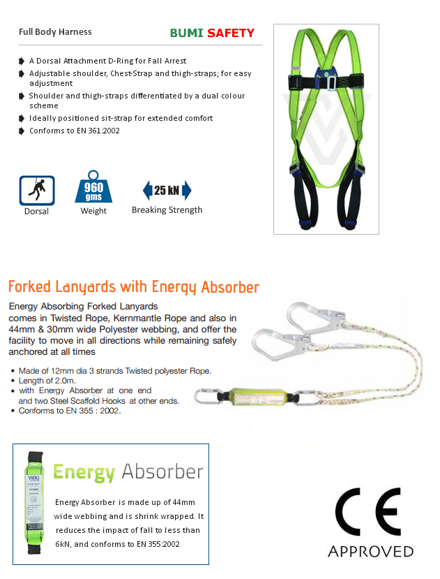 Bumi Safety: FULL BODY HARNESS DOUBLE LANYARD