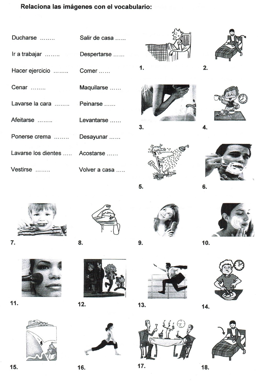 E-Spanish for free: Verbos reflexivos (rutina diaria)