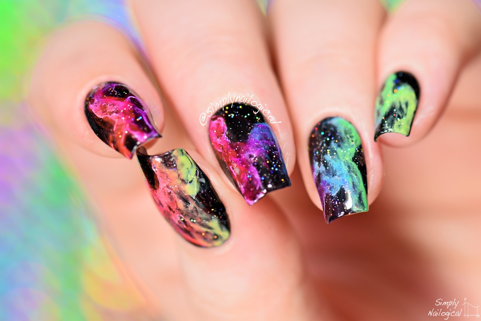 Simply Nailogical: Rainbow smoke nails | Mani swap with Elleandish!