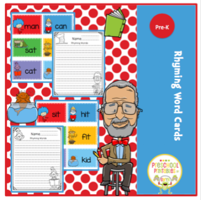Rhyming Word Cards ~ Preschool Printables