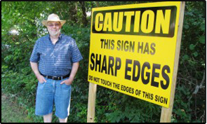 Warning this sign has sharp edges - titoapt