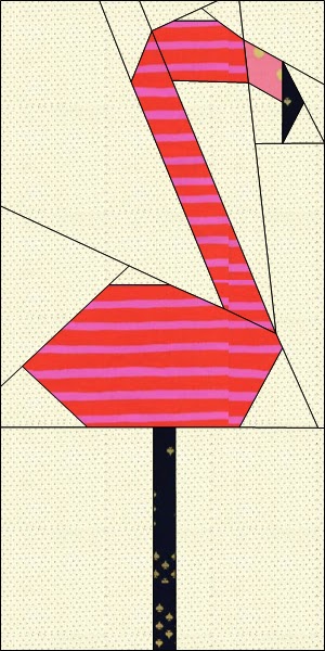 Quilting Mod : Wonderland Quilt Along Block #5: The Flamingo