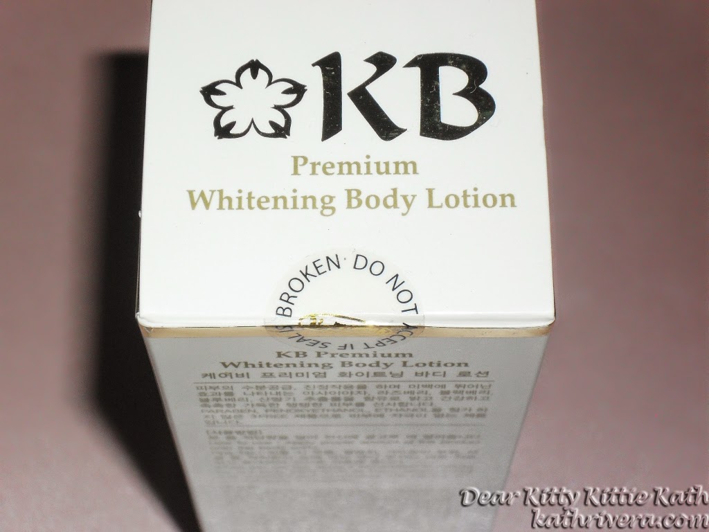 Product Review: KB Premium Whitening Body Lotion SPF 30 | Dear Kitty ...