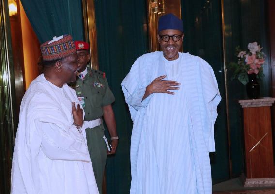 Photos: Pres. Buhari receives Gen Yakubu Gowon at the state house Abuja