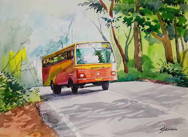 ksrtc bus pic drawn by fans of ksrtc - KSRTC TEAM KCK