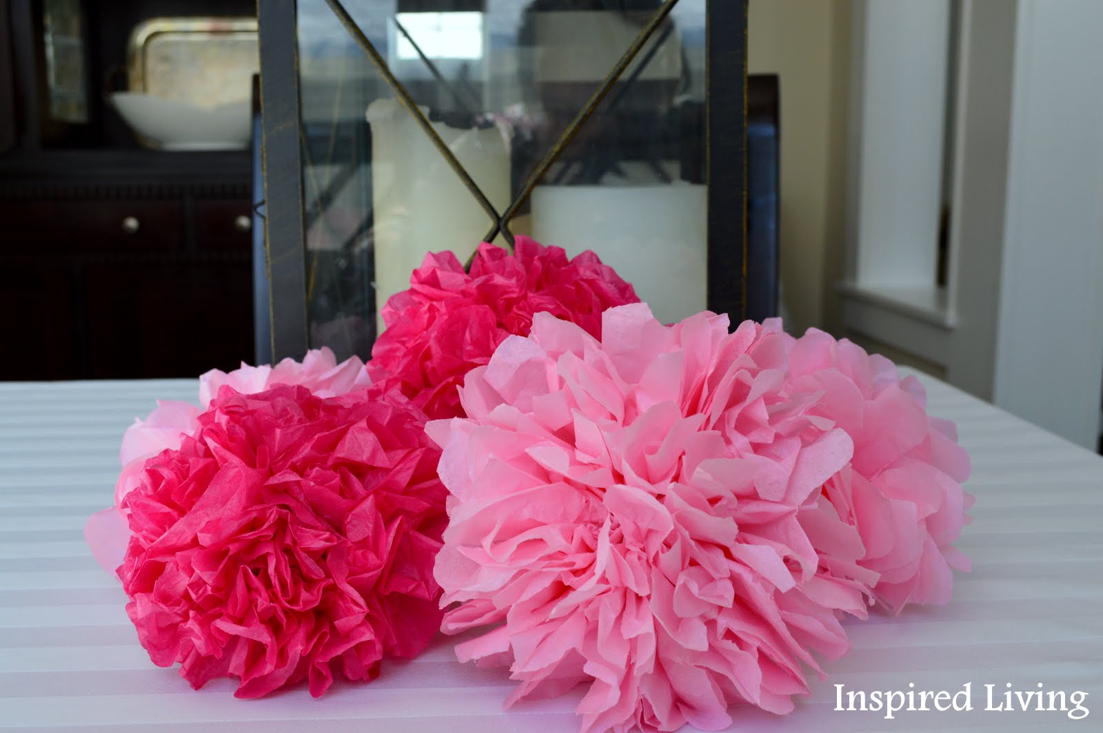 Inspired Living: Tissue Paper Flower Tutorial
