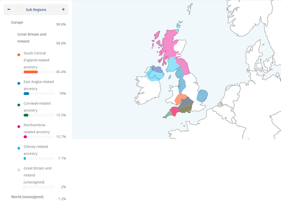 Cruwys news: My updated family ancestry maps from Living DNA