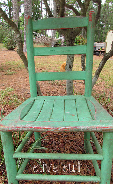 Olive Out: Chippy Green Chair