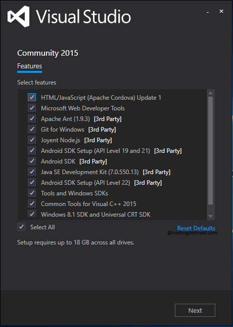Install Tools for Apache Cordova in Visual Studio 2015 - Coding Defined Install Tools for Apache Cordova in Visual Studio 2015 - Coding Defined