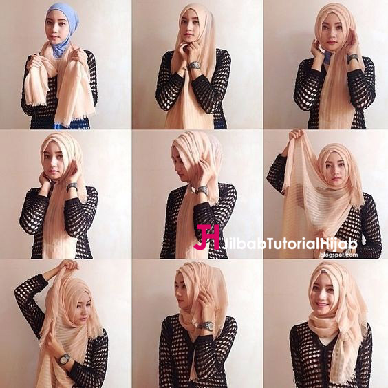 Kumpulan Gambar Tutorial Cara Memakai Hijab 2 | Jilbab Tutorial Hijab
