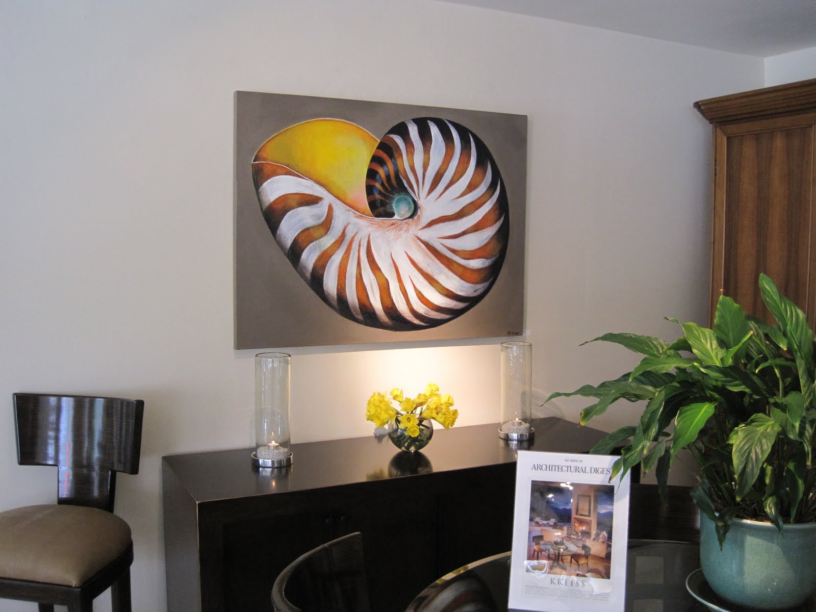 Paintings By Tracy Effinger Upton: Nautilus Shell on Cappuccino