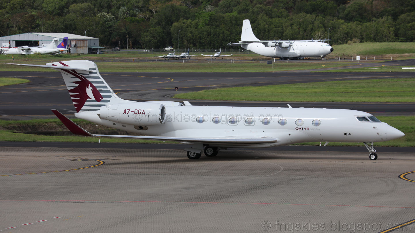 Far North Queensland Skies: Qatar Executive Gulfstream G650 A7-CGA arrives