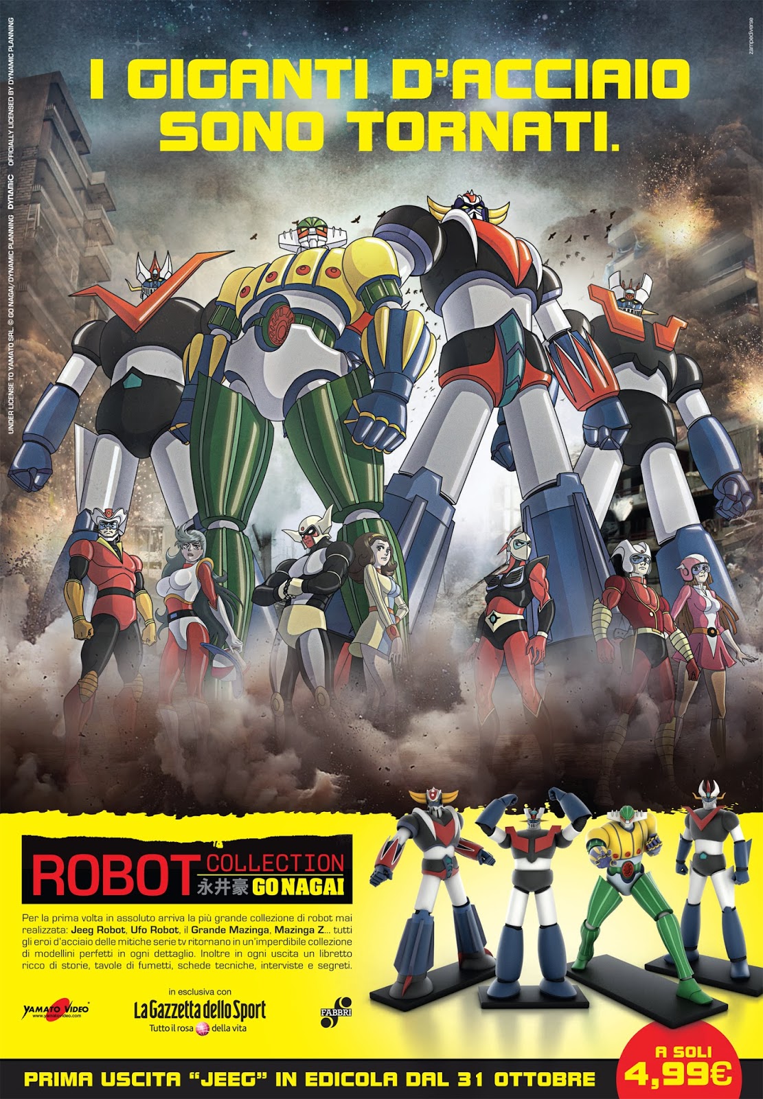 “Go Nagai Robot Collection" in edicola con la Gazzetta dello Sport