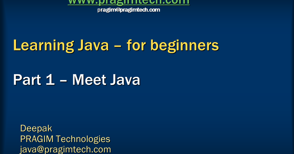 Sql server, .net and c# video tutorial: Java basics for beginners