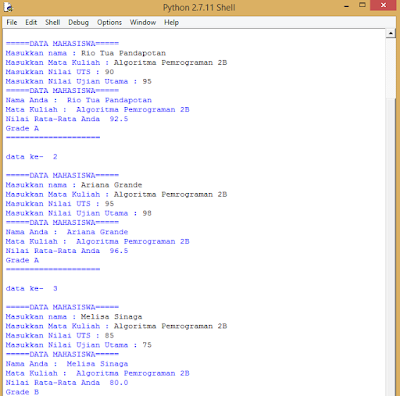 PROGRAM MENCARI GRADE PADA PYTHON