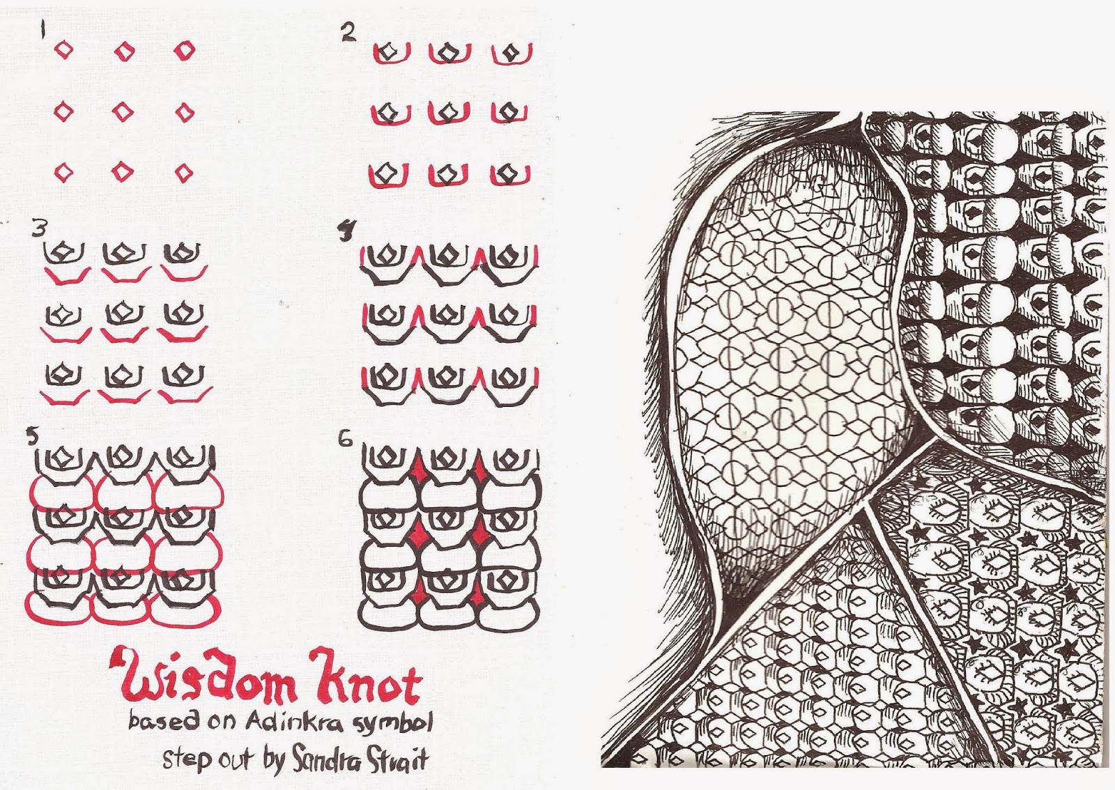 Wisdom Knot #Zentangle #Adinkra #TanglePatterns