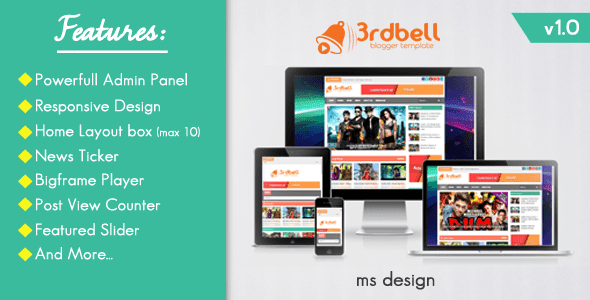 3rdbell Responsive Video Blogger Template