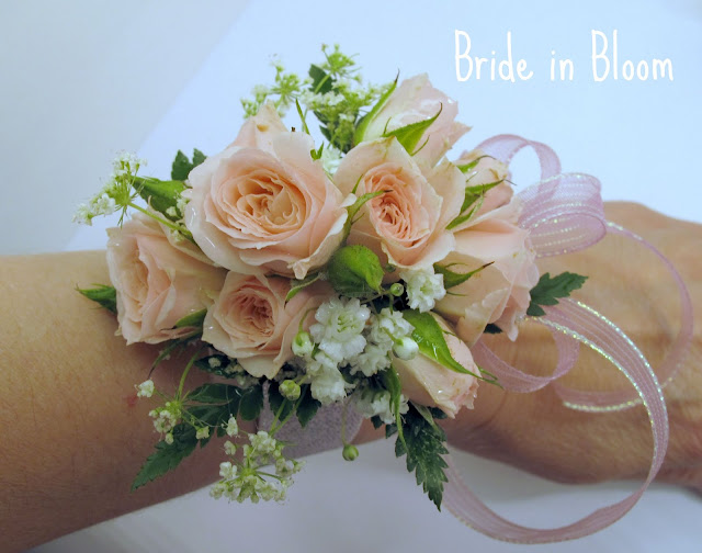 Bride in Bloom: Pink rose wristlet