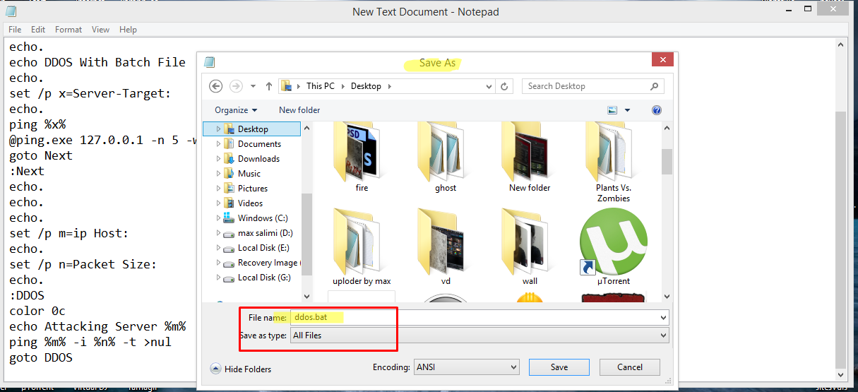DDOS with Batch files