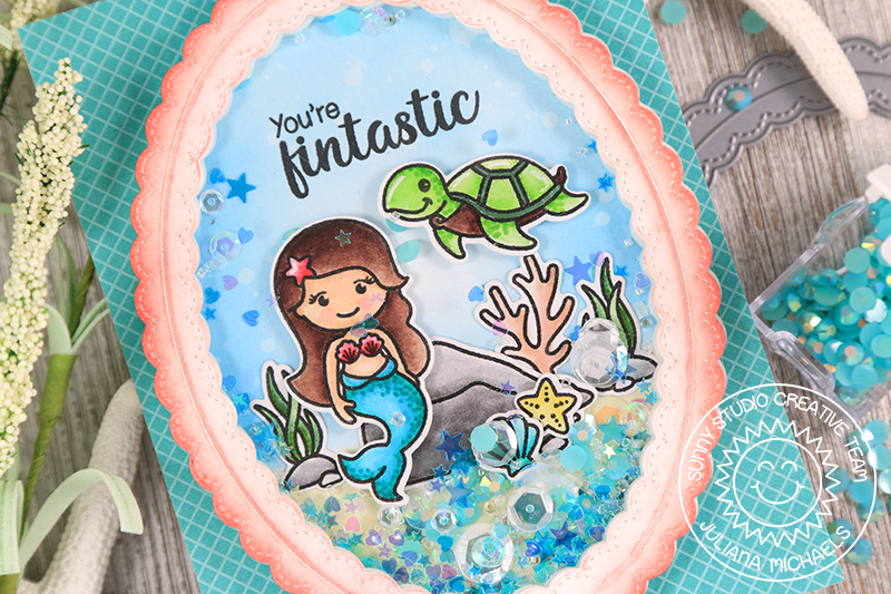 Sunny Studio: You're Fintastic Underwater Summer Themed Shaker Card ...