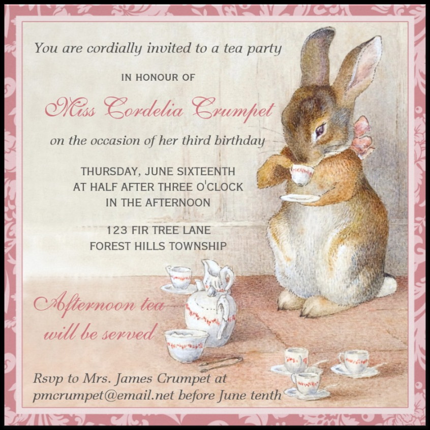 Imagina on Zazzle: Beatrix Potter Custom Birthday Party Invitations