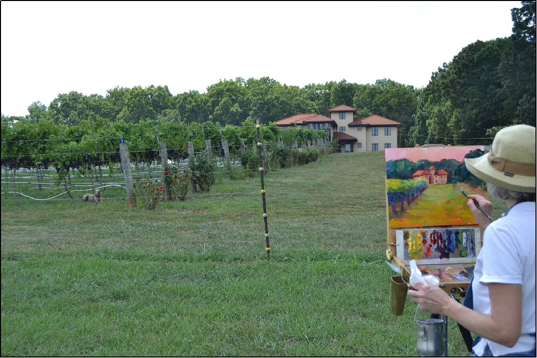 Paint Dance: "Summer Vineyard", 12x16, plein air, North Carolina plein ...