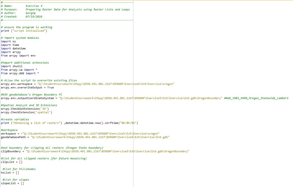 Geoprocessing with Scripting - GEOG 491