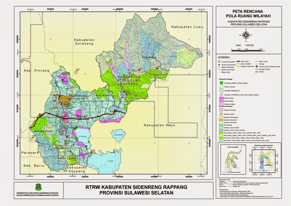Peta Kabupaten Sidenreng Rappang