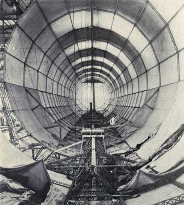 Dirigibili Zeppelin: Vista della struttura interna del dirigibile ...