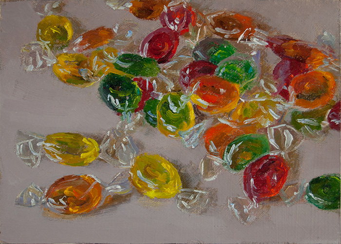 Wang Fine Art: hard candies small daily painting a day