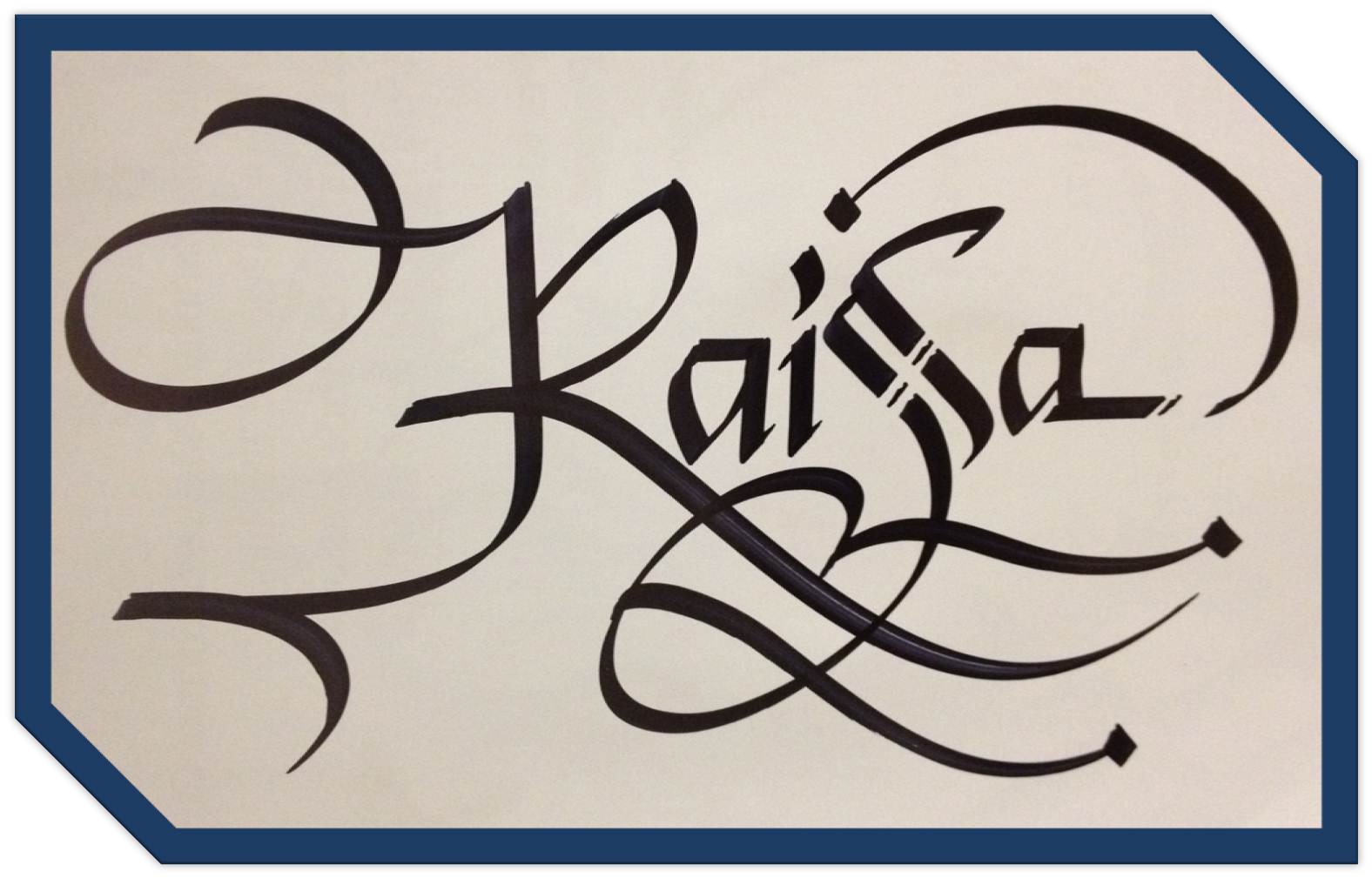 Calligraphy Art: Russian Names in calligraphy-Raisa
